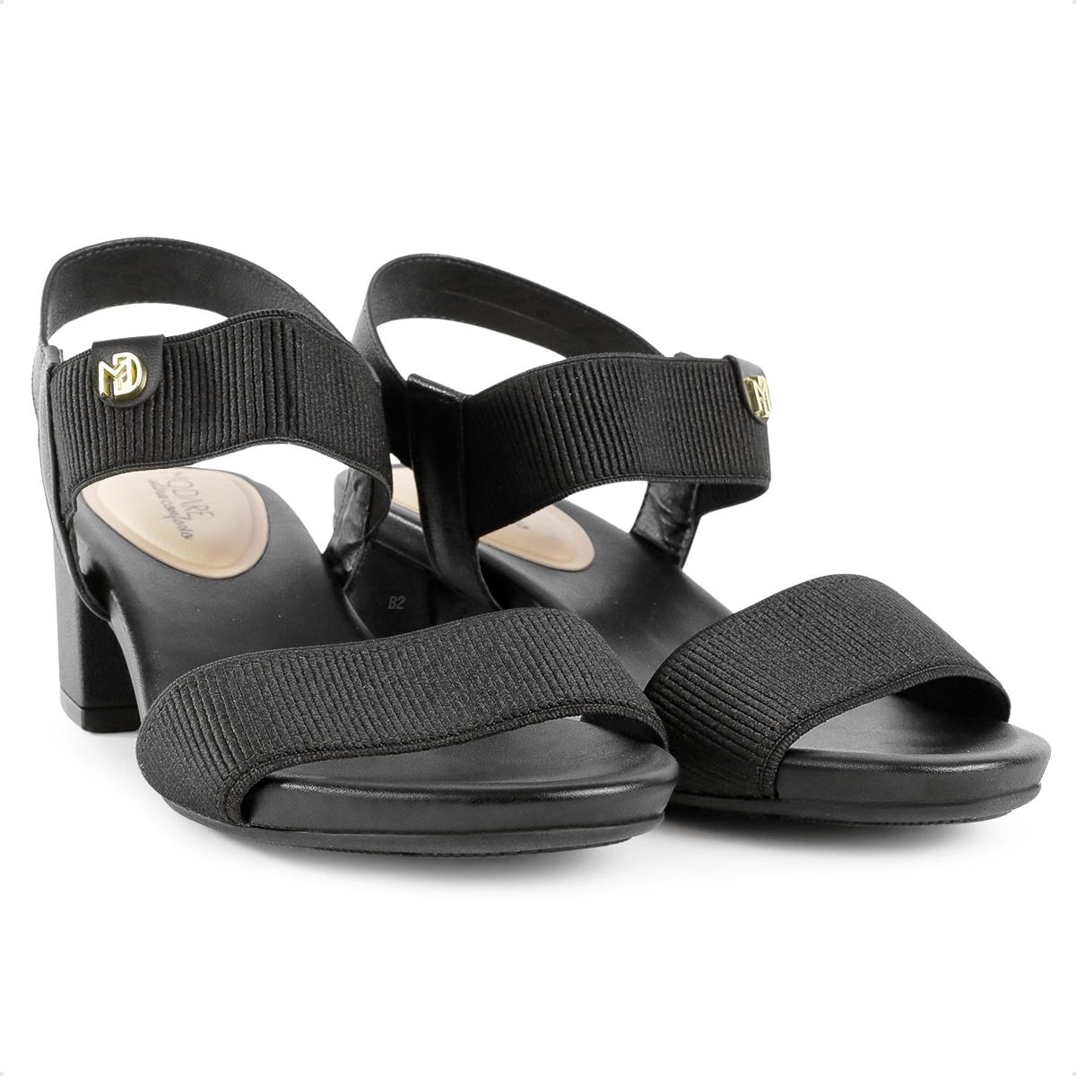 Sandália Modare Salto Bloco Tira Elástico Feminina Preto