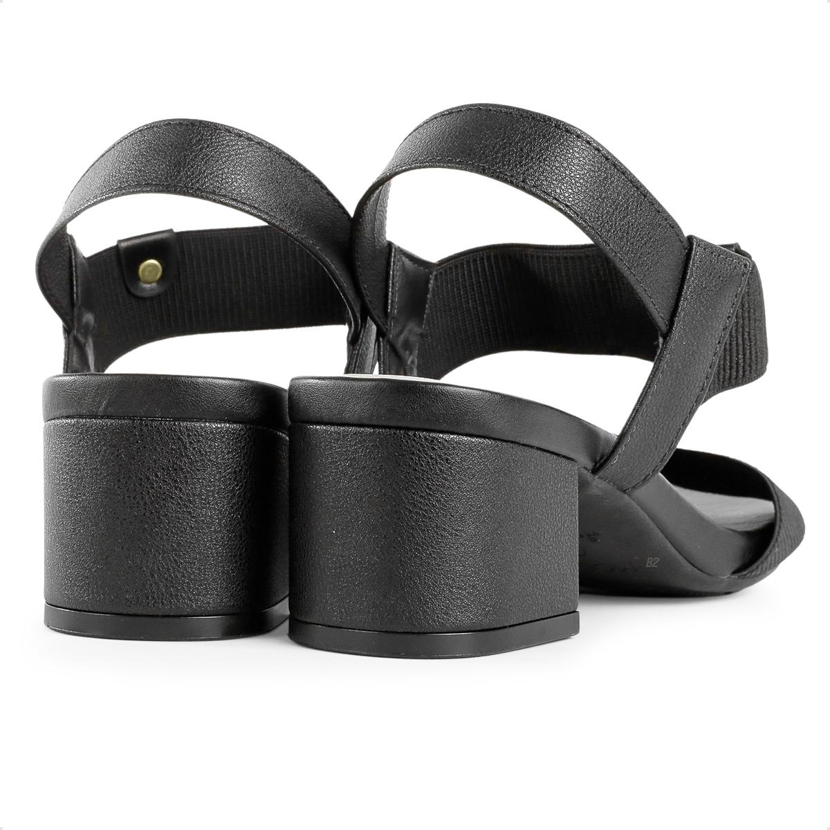 Sandália Modare Salto Bloco Tira Elástico Feminina Preto